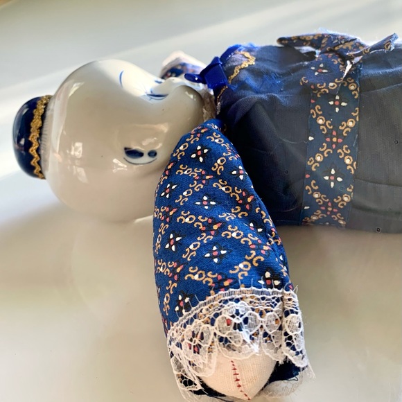 Vintage | Toys | Rare Vintage Chinese Delft Blue Porcelain Boy Kewpie ...